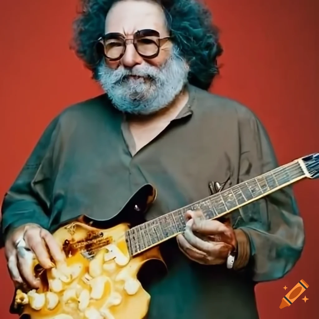 Jerry garcia playing a cheese guitar on Craiyon