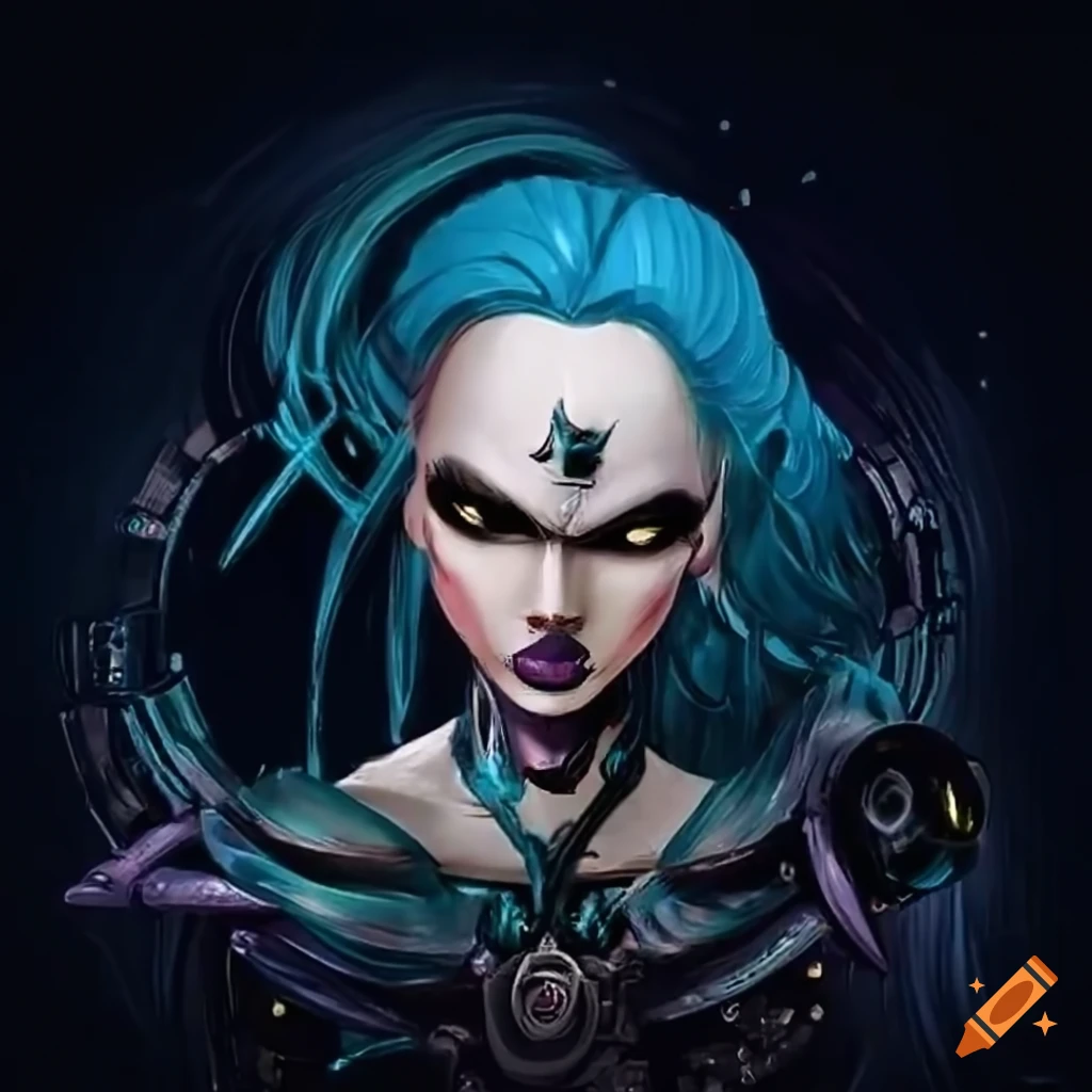 Mechanical woman portrait on Craiyon