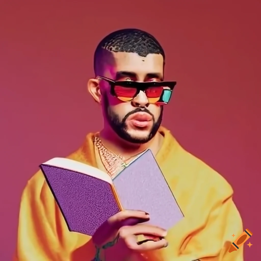 Bad bunny reading a book on Craiyon