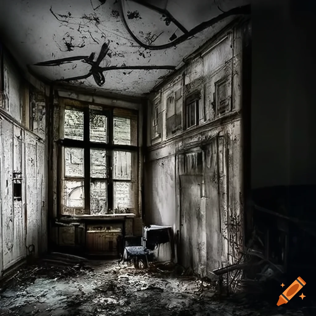 Creepy abandoned apartment on Craiyon