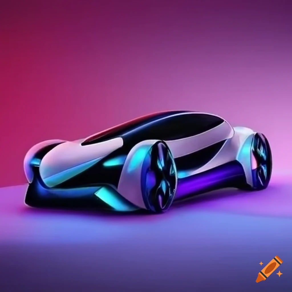 Futuristic car in warm colors on Craiyon