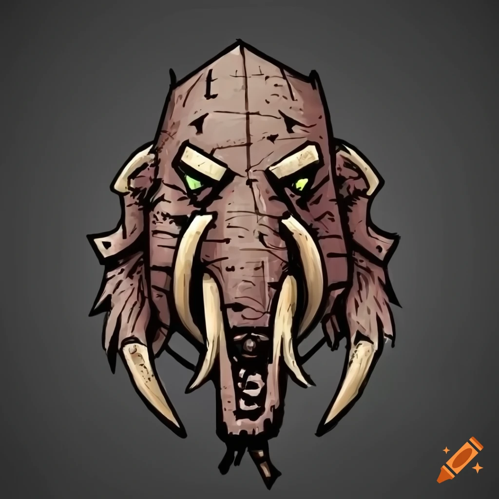 Darkest dungeon mammoth mask in conan style on Craiyon