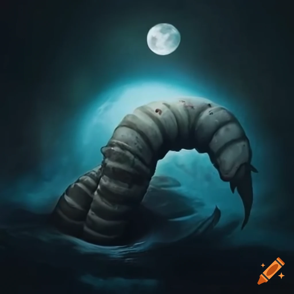 Moon death worm on Craiyon