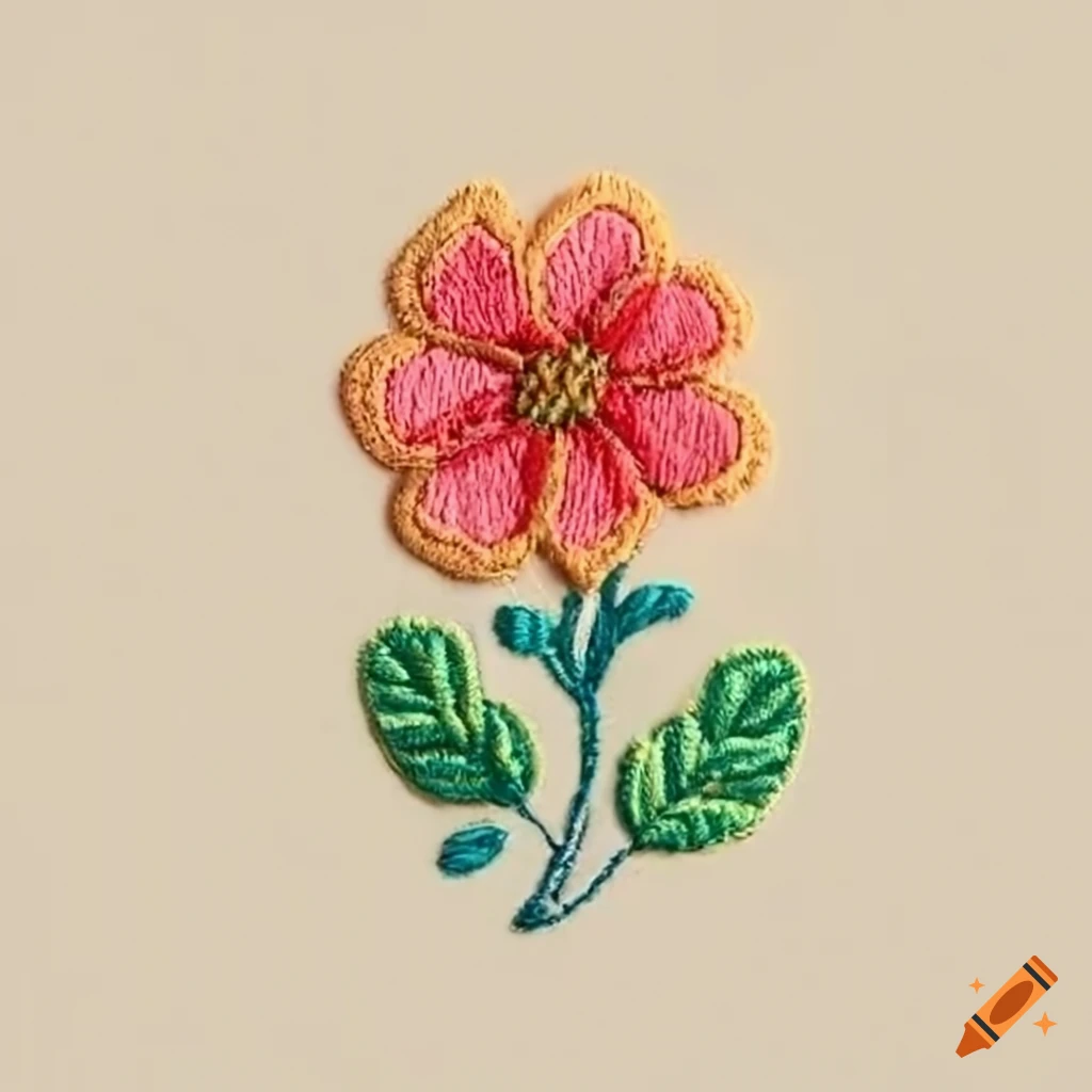 Small embroidered flowers and leaves design on Craiyon
