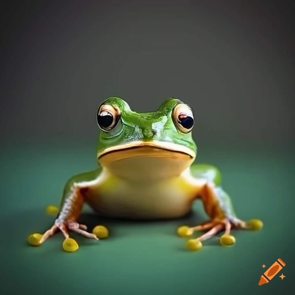 Full body view of a frog on Craiyon