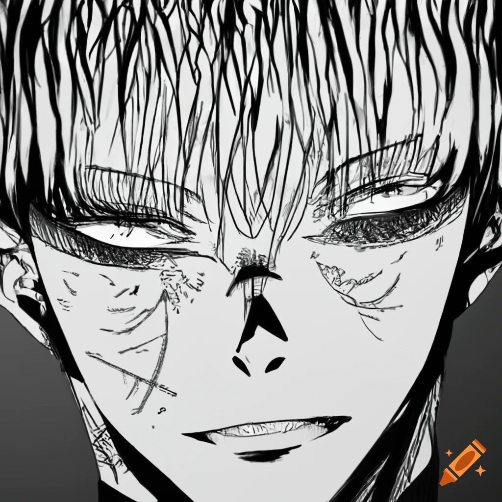 Character with six eyes in anime style on Craiyon