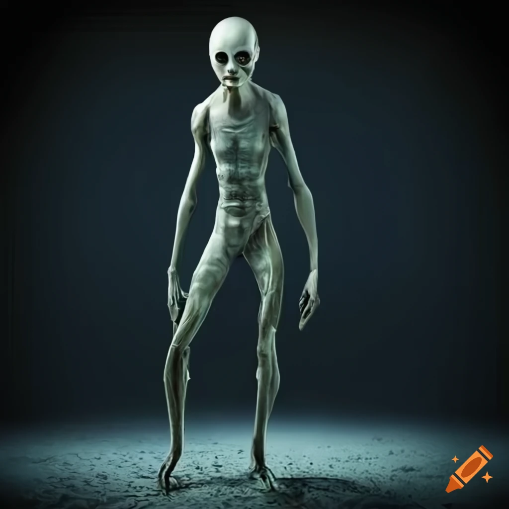 Non-humanoid alien in a realistic full-length image on Craiyon