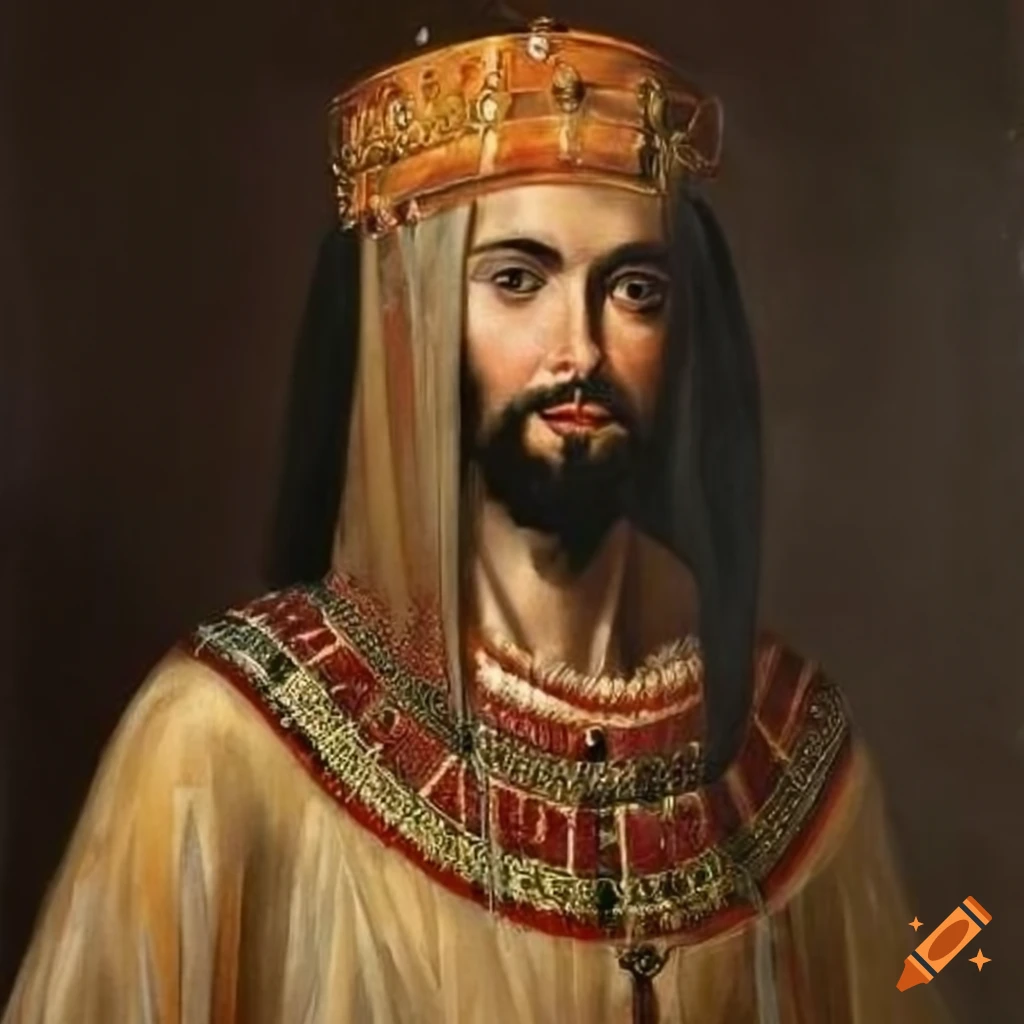 Oil portrait of king ismail in royal religious attire on Craiyon