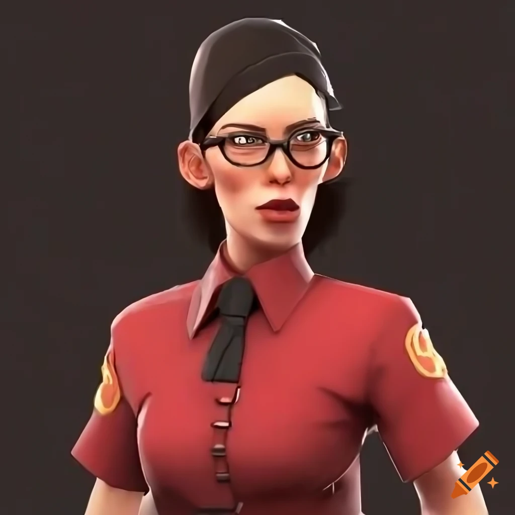 TF2 female version of the medic character on Craiyon