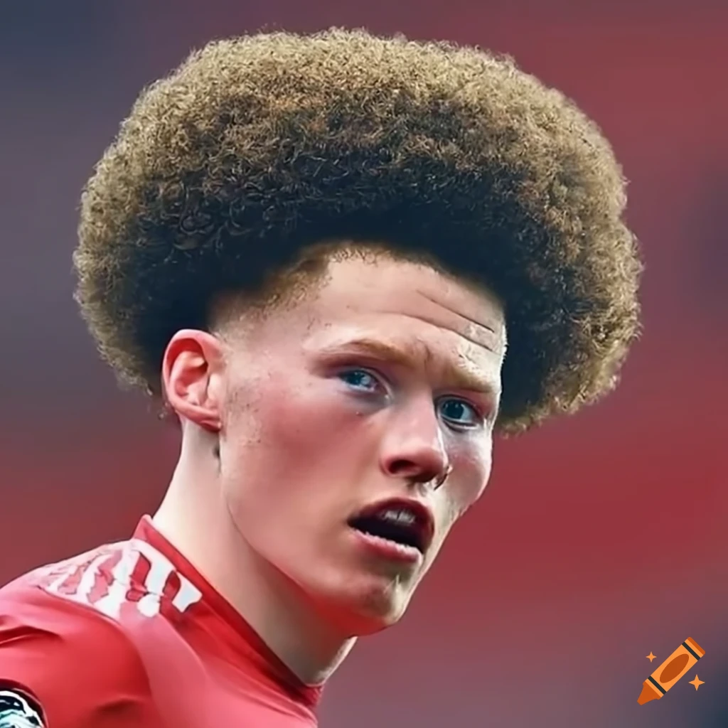 Scott mctominay with stylish afro hairstyle on Craiyon