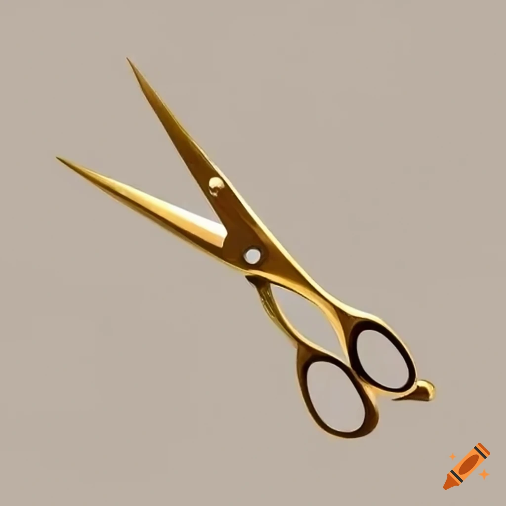 Golden pair of elegant classic style scissors on Craiyon