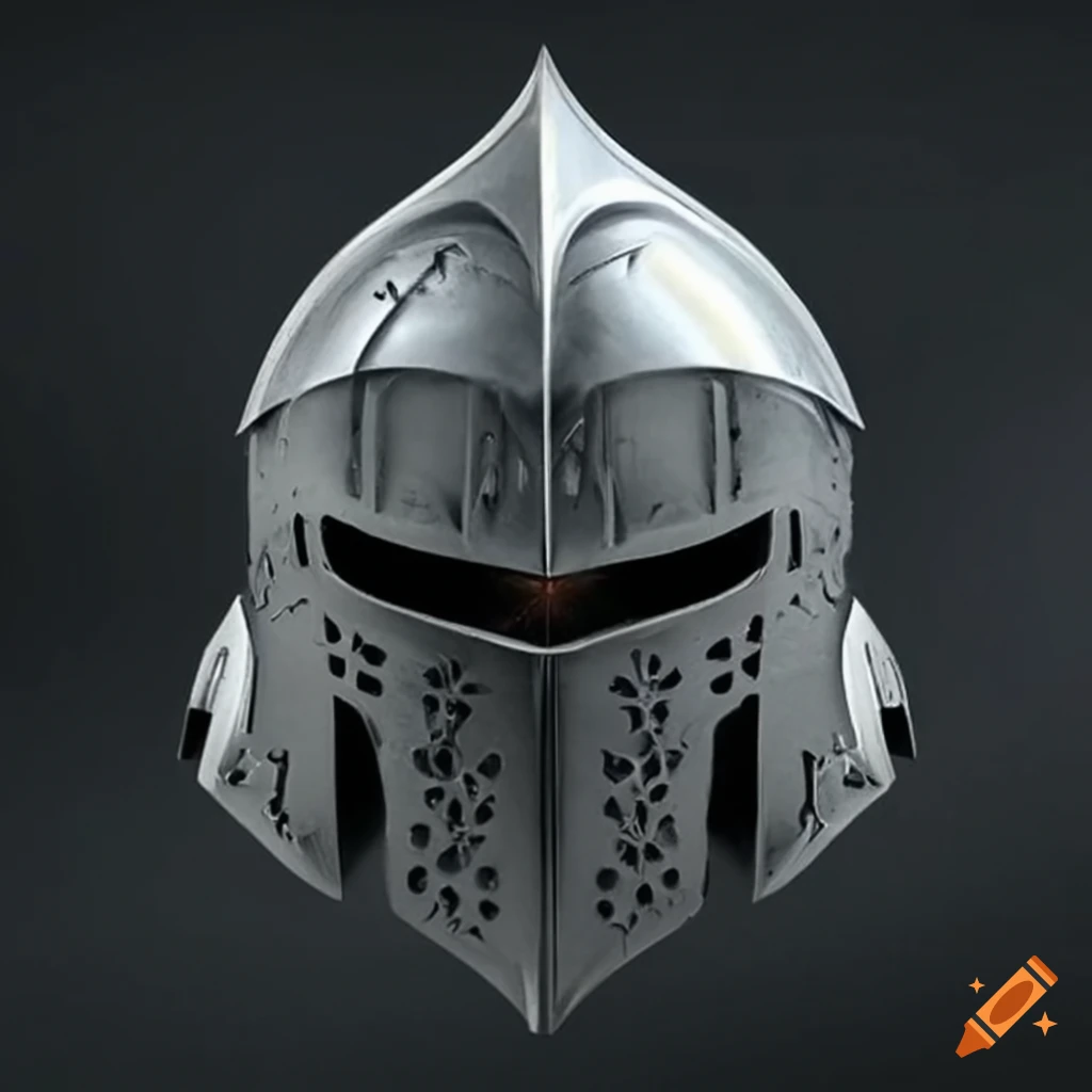 Gothic knight helmet design on Craiyon