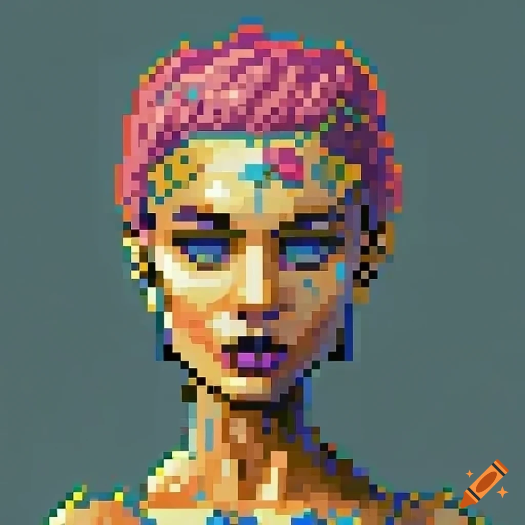 Detailed pixel art of a stunning woman on Craiyon