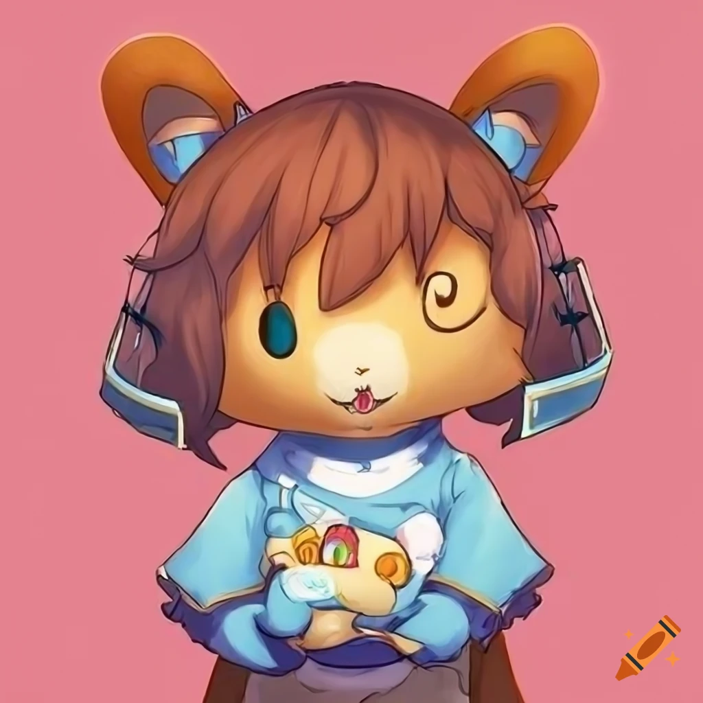 Anthropomorphic squirrel warrior in Sanrio artwork on Craiyon