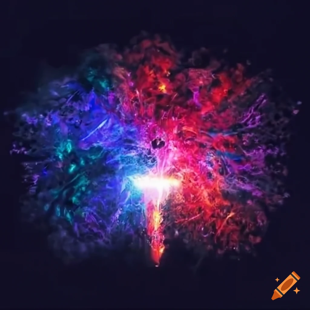 Machine learning model exploding with laser lights on Craiyon