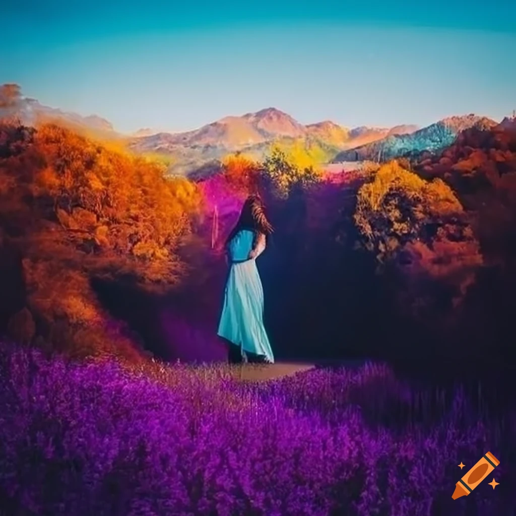 Surreal dreamscape with lively colors and trippy elements on Craiyon