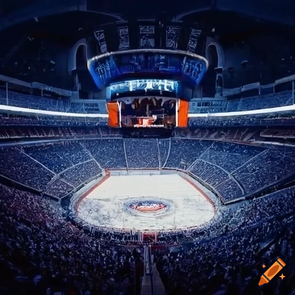 New york rangers & islanders rivalry football stadium on Craiyon