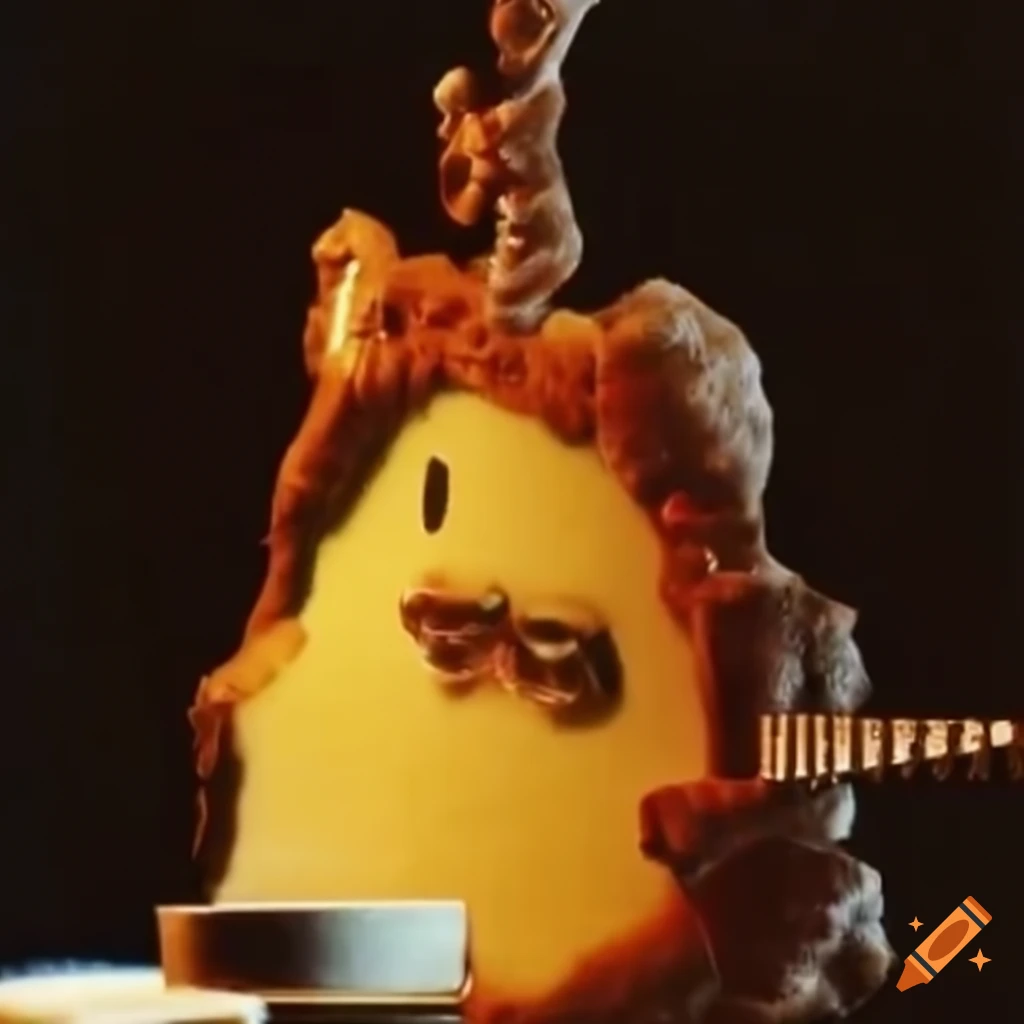 Jerry Garcia playing a swiss cheese guitar on Craiyon