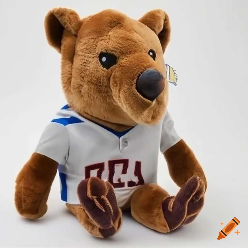 Fossa mascot plush wearing sports uniform on Craiyon