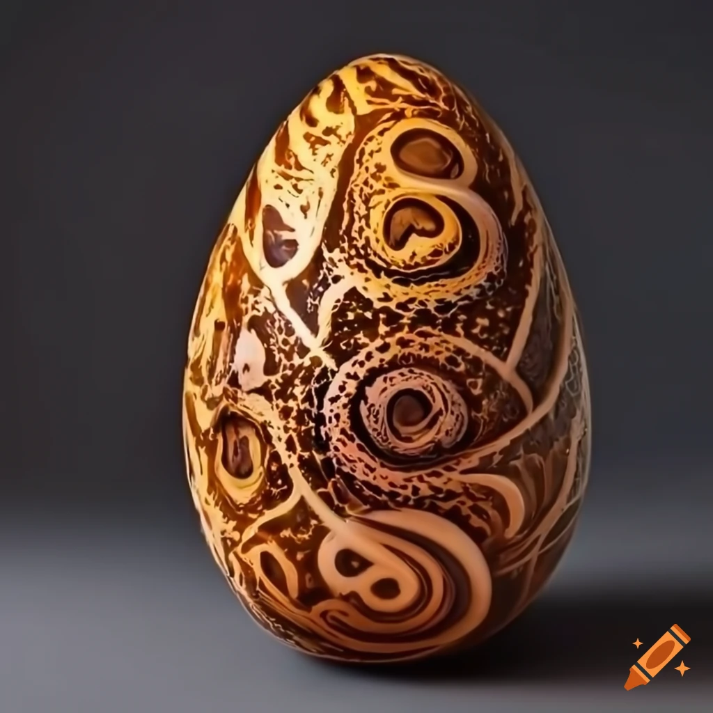 Hyper realistic hollow dragon egg with swirling patterns on Craiyon