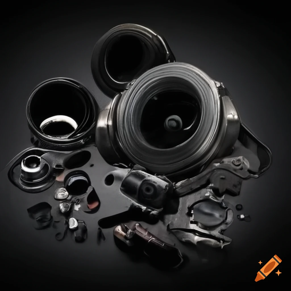 Collection of essential car spare parts on Craiyon