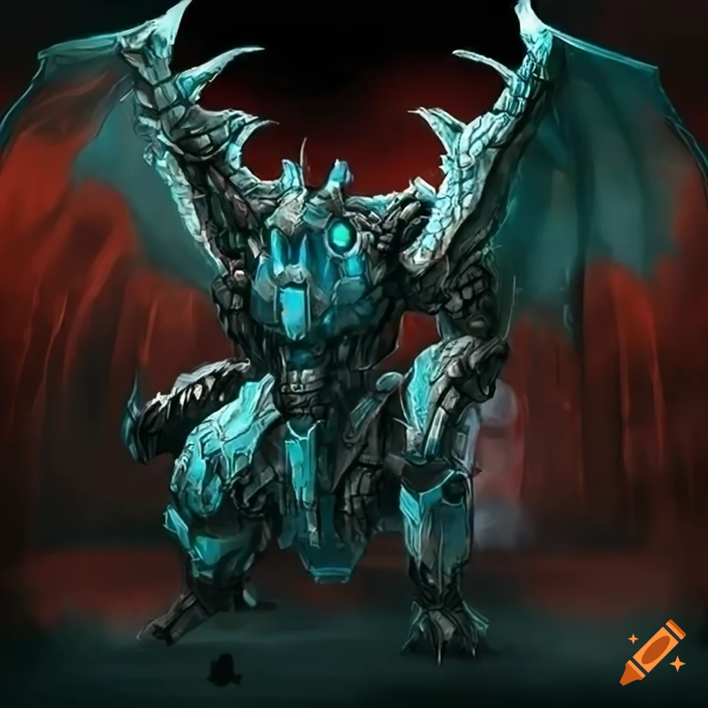 Fantasy dragon mech on Craiyon
