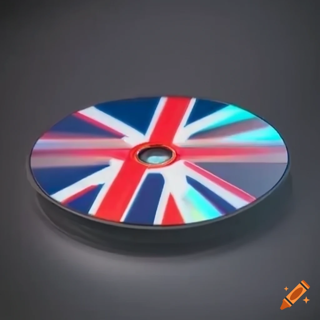 Usa and uk flag fusion on a dvd disc on Craiyon