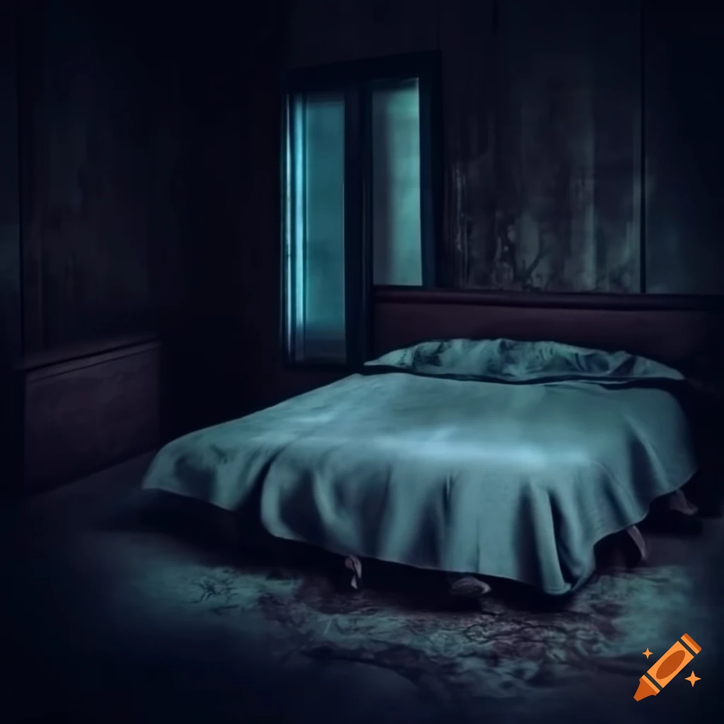 Old bedroom at night on Craiyon