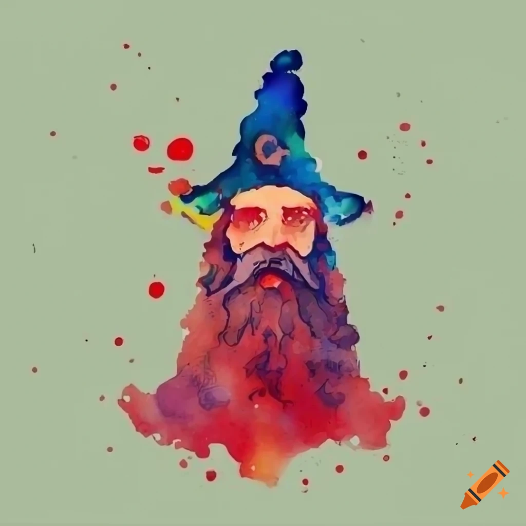 Minimalist logo of a red wizard on Craiyon