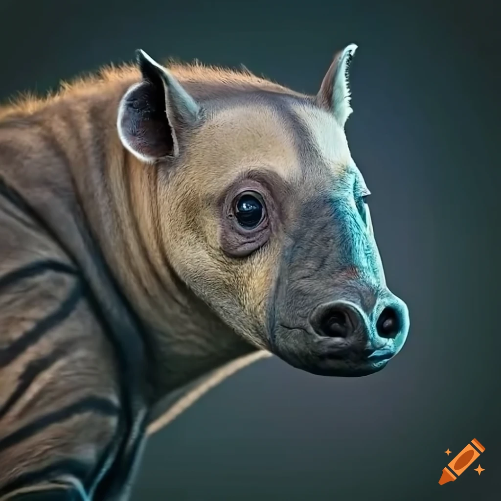 Illustration of entelodon, a prehistoric mammal, in a wild asian ...