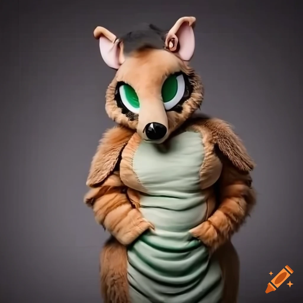 Female teacher in armadillo mascot costume in classroom on Craiyon