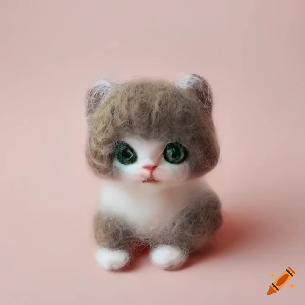 Felted wool kitten on Craiyon