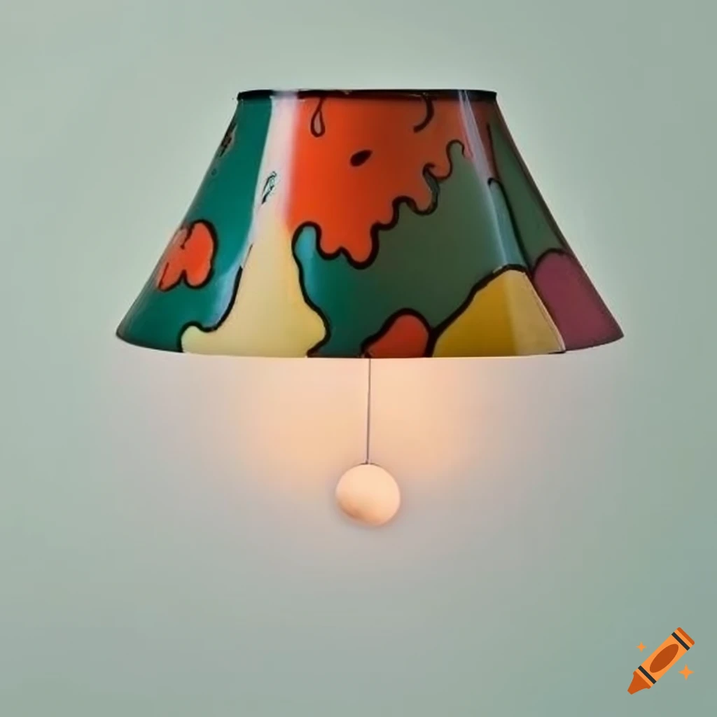 Funky organic handmade enamel lampshade on Craiyon