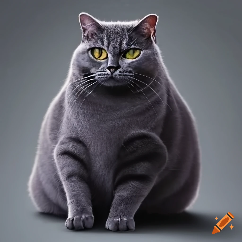 Dark grey fat cat on Craiyon