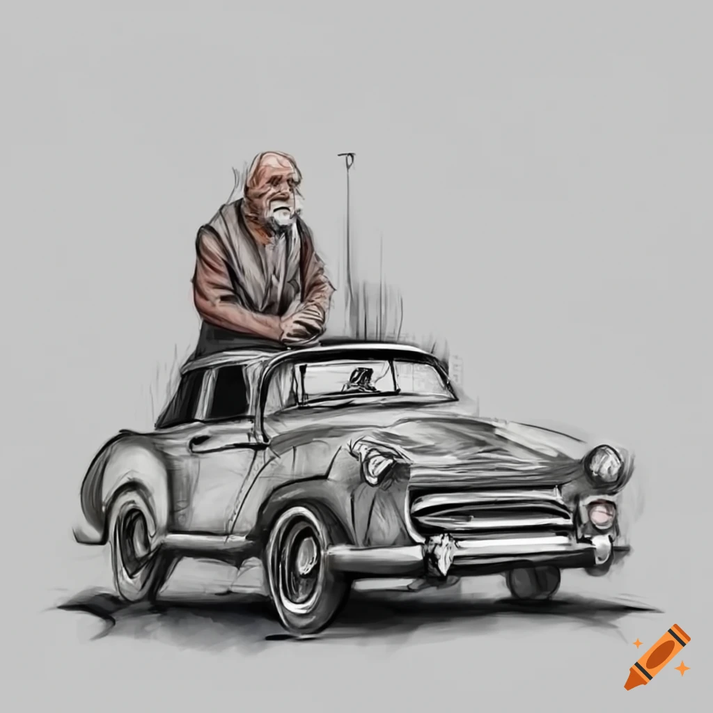 Old man car mechanic working on a car on Craiyon