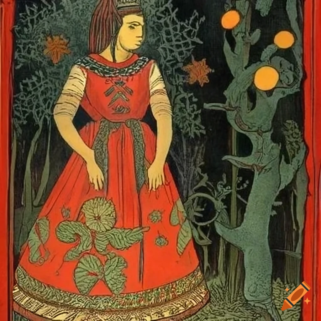 Illustration of a Curandera in a mystical dress with symbols from ...