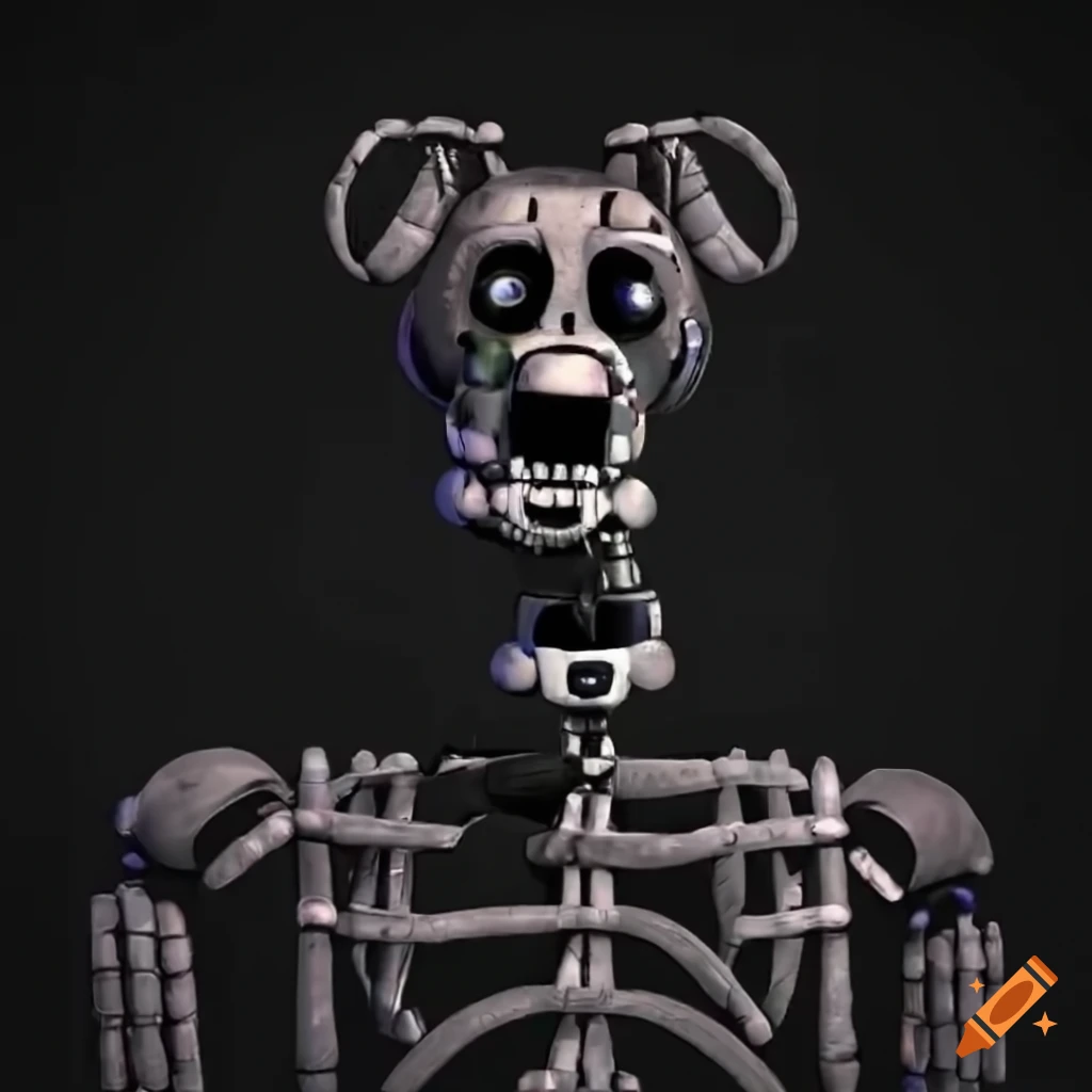 Endoskeletons in a dark background on Craiyon