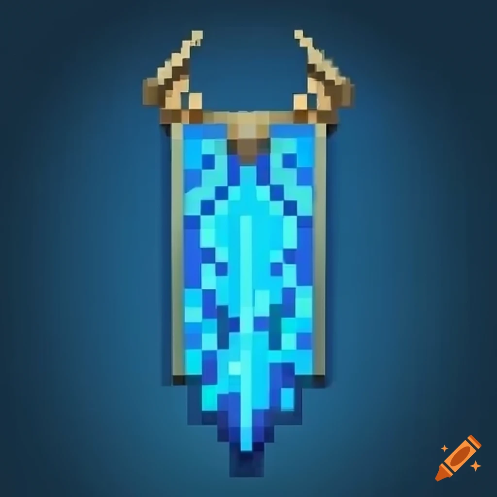 Minecraft fantasy blue banner on Craiyon