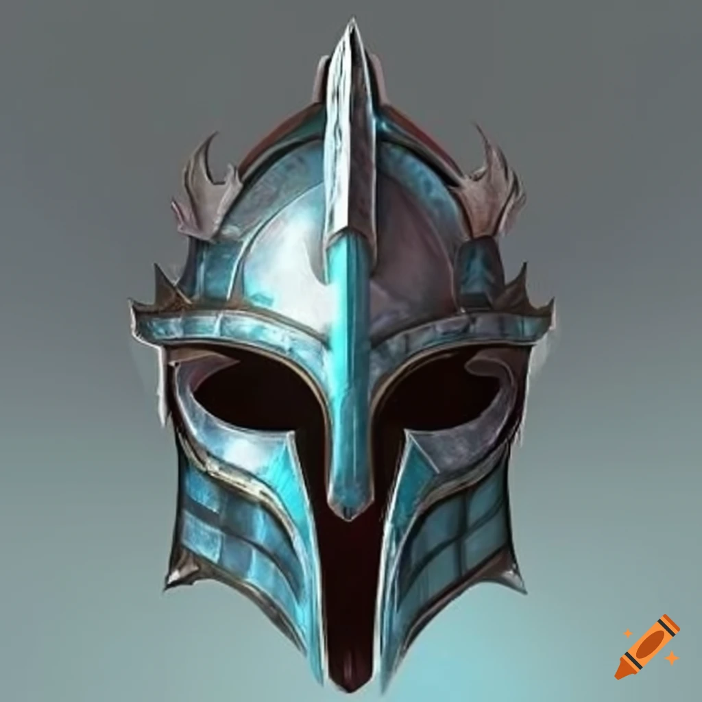 Front view of elite champion magic cursed helmet on Craiyon