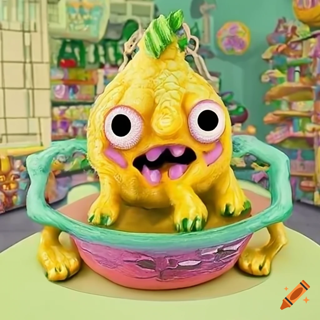 Mythical creatures and mutant omega mart lemon fruit monster in a ...