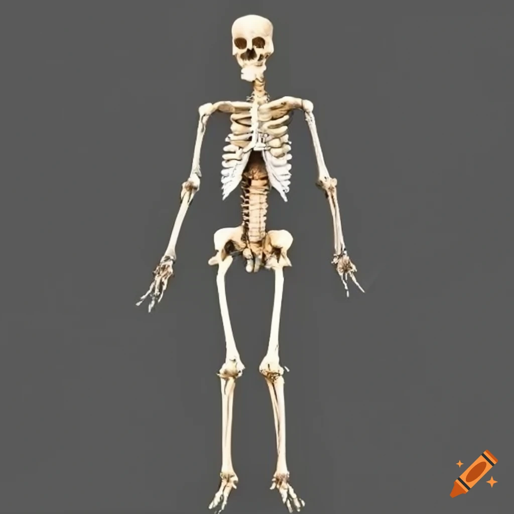Skeleton human body with a tail on Craiyon
