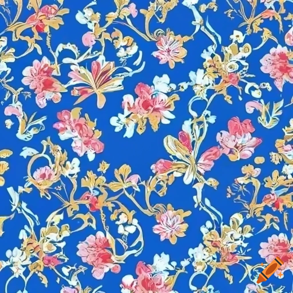 Intricate retro rococo floral pattern on Craiyon