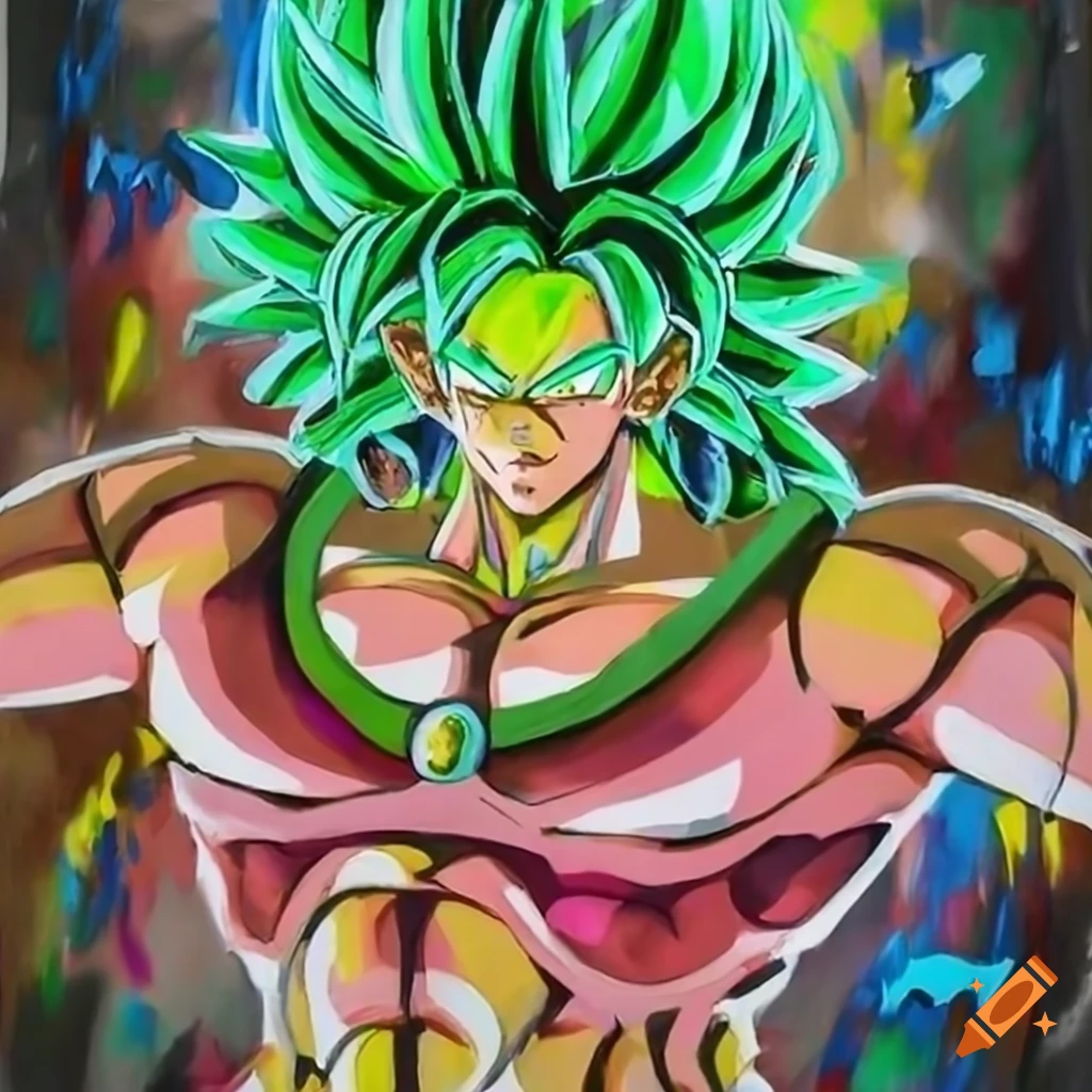 Abstract painting of broly on Craiyon