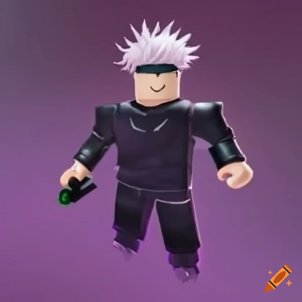 Roblox character wearing Gojo Satoru outfit on Craiyon