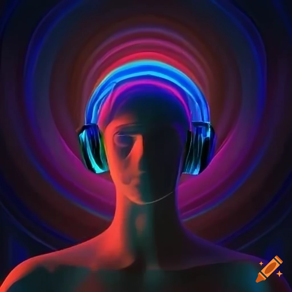 Sleek and modern digital interface with a person wearing headphones ...