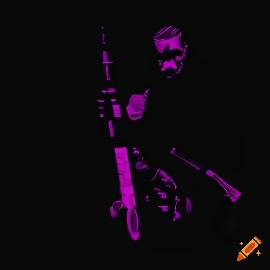 Black and purple sniper on Craiyon