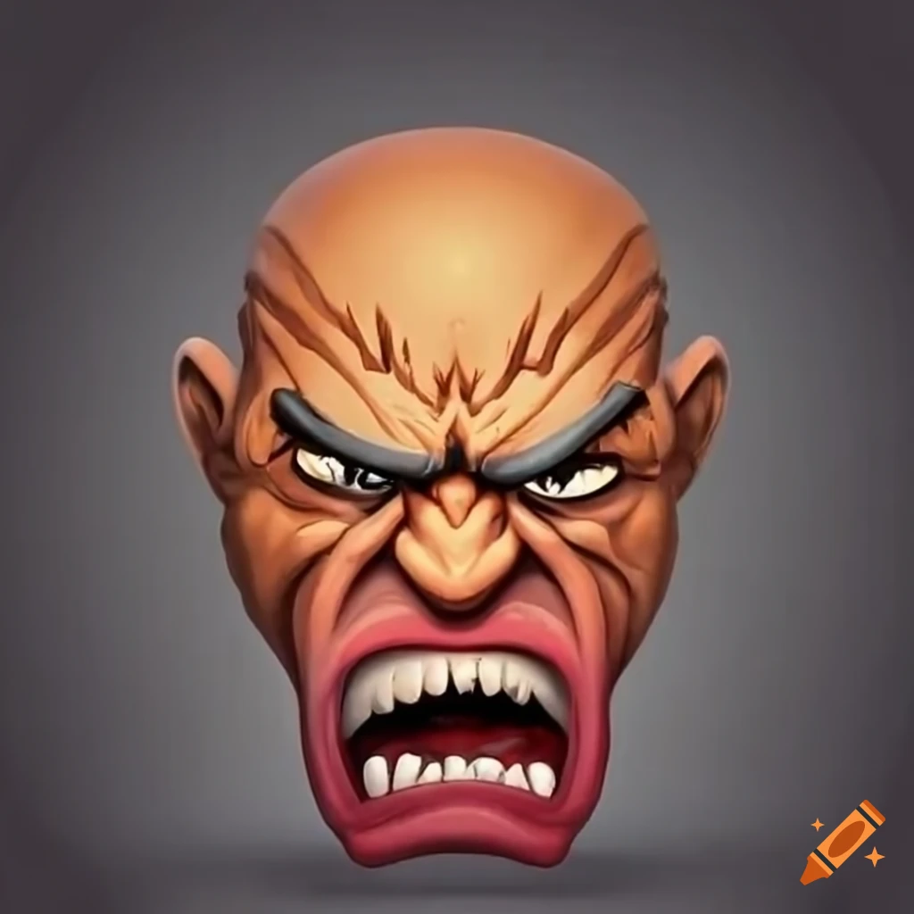 Angry meme face with the word 'angry' repeated on Craiyon