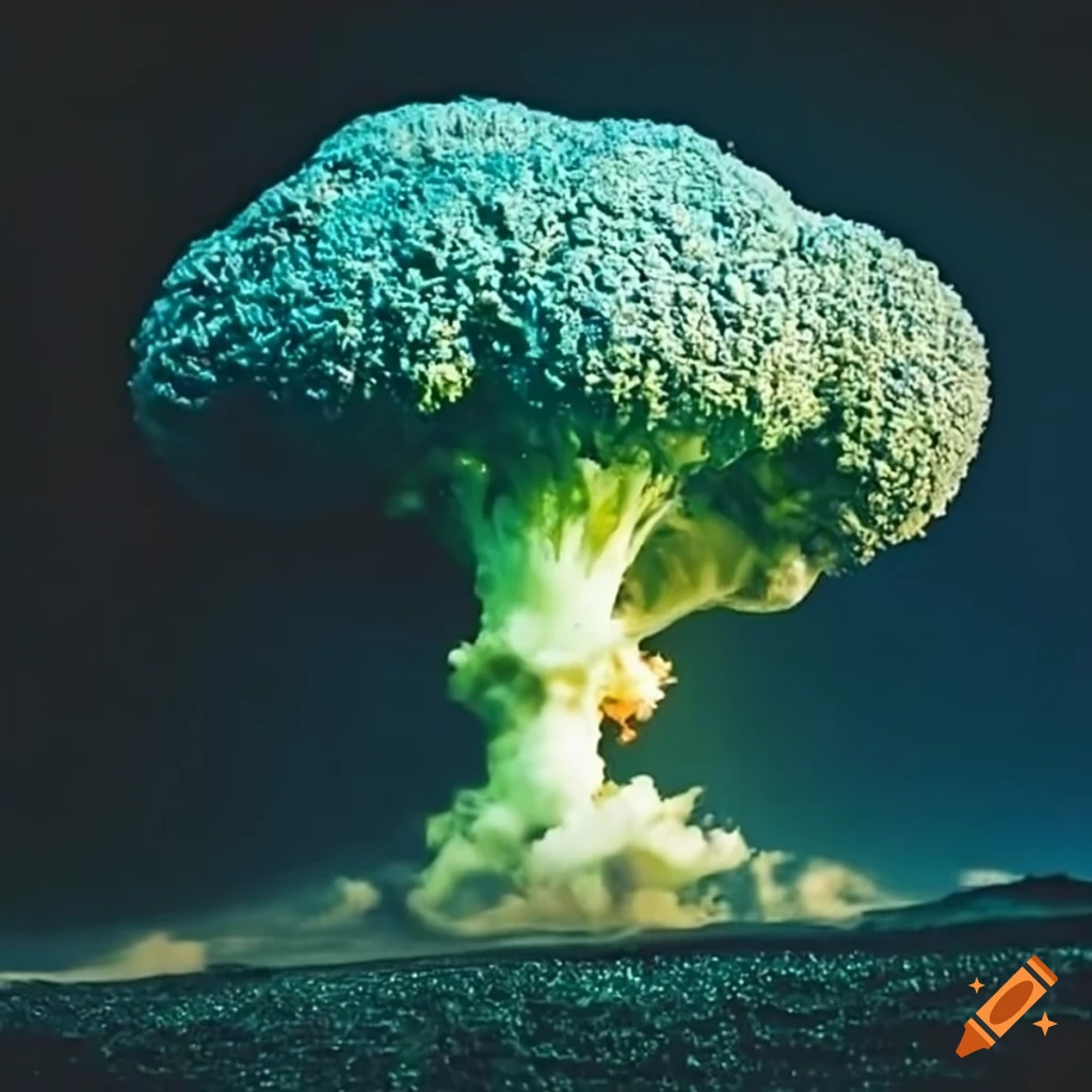 Nuclear explosion depicted as broccoli on Craiyon