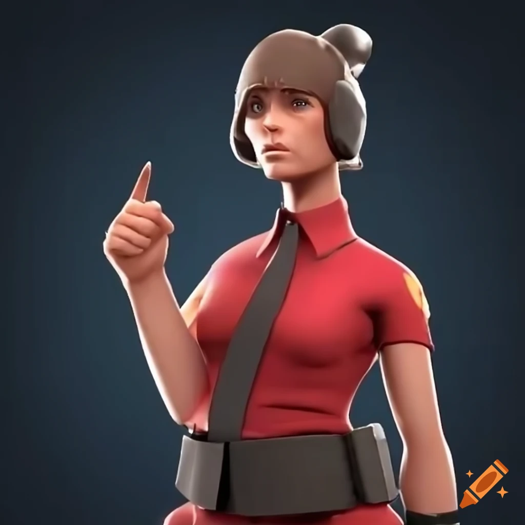 Newest female character from tf2 with a 3d printer on Craiyon