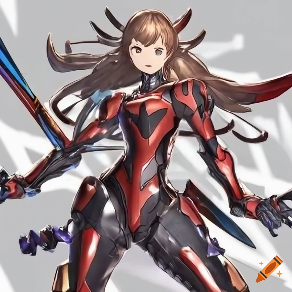 Neon evangelion suit armor female character in granblue on Craiyon